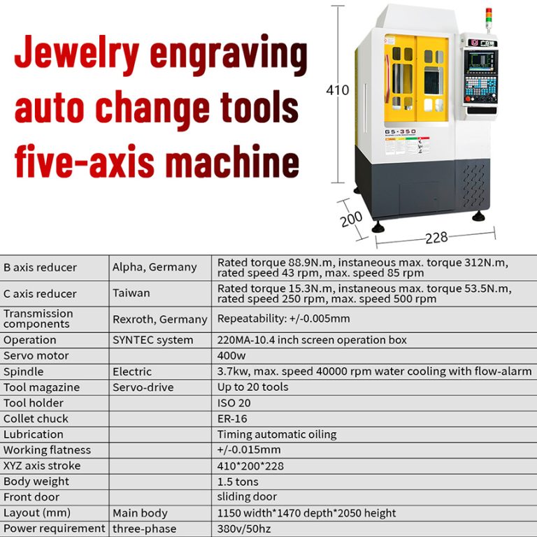 Model Number ：G5-350 Jewelry Carving Milling And Five Axis Machine Cnc ...