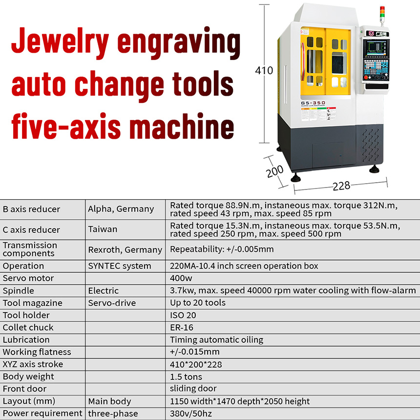 Model Number ：G5-350 Jewelry Carving Milling And Five Axis Machine Cnc ...